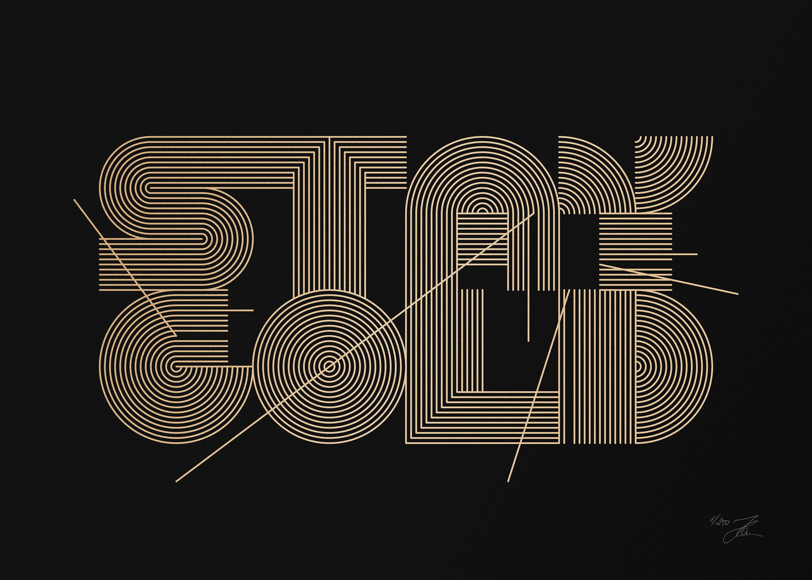 Stay Gold (Gold/Black), Silkscreen Print – Stellavie
