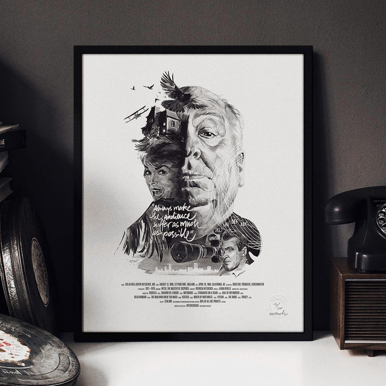 Alfred Hitchcock, Director Portrait Collection, Fine-Art Print/Giclée ...